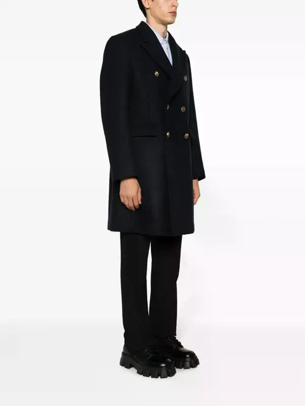 Prada Double-breasted Peak-lapel Coat