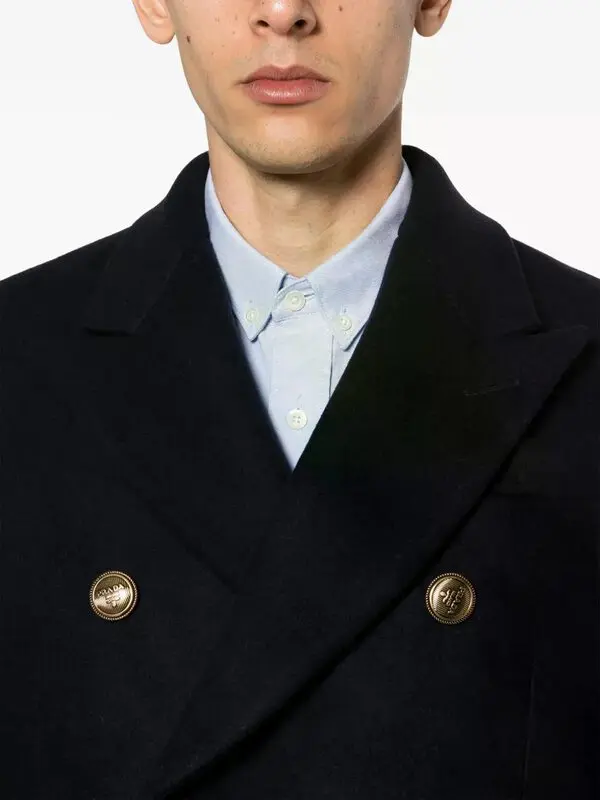 Prada Double-breasted Peak-lapel Coat