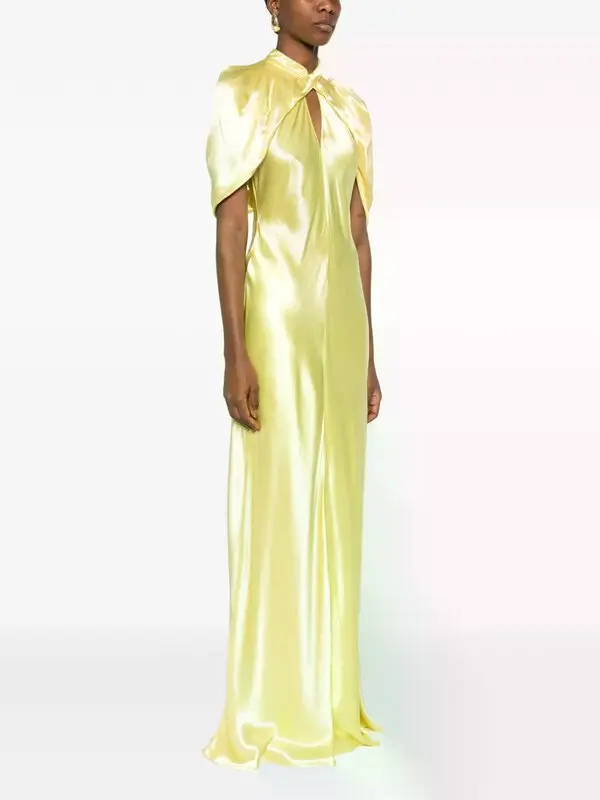 Alberta Ferretti Ruffled-hem Maxi Dress - Yellow
