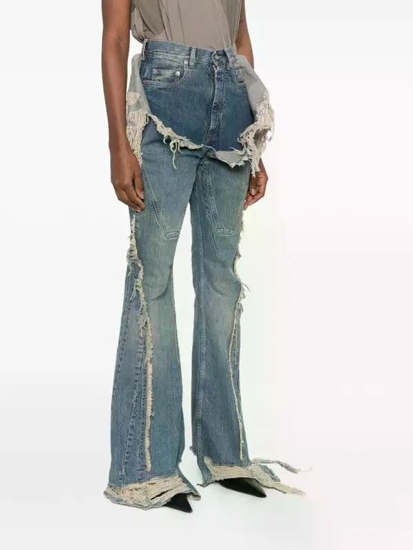 Rick Owens Distressed Flared Jeans
