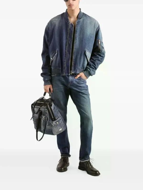Dolce & Gabbana Zip-up Denim Bomber Jacket