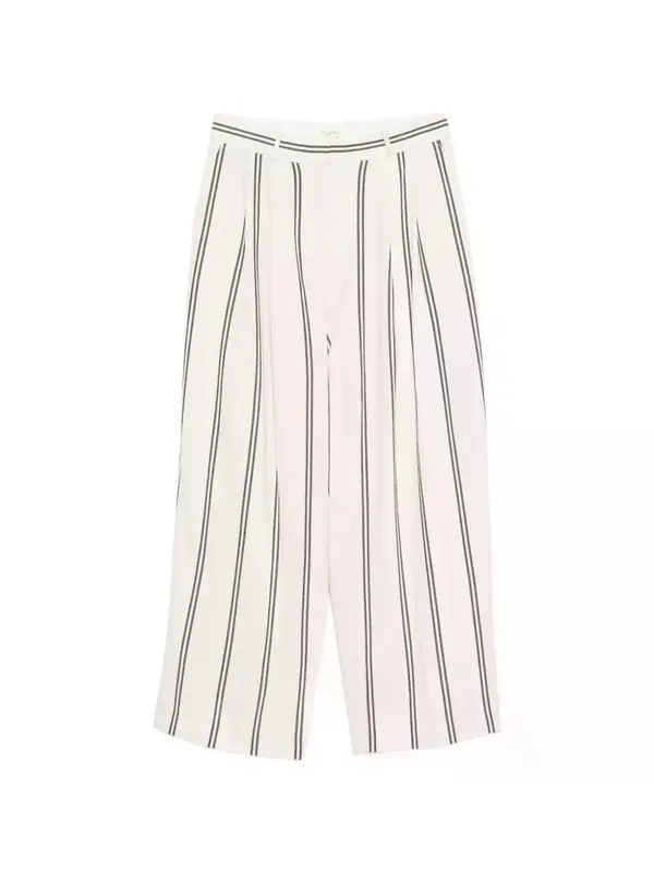 PSOPHIA Stripe-pattern Pleated Trousers
