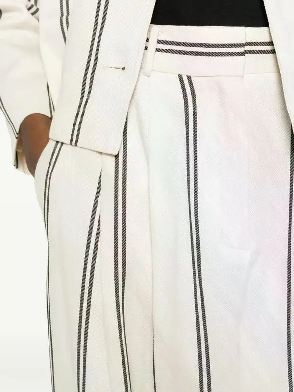 PSOPHIA Stripe-pattern Pleated Trousers