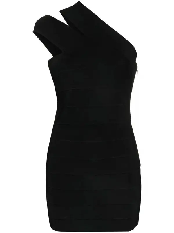 Herve Leger Icon One-shoulder Panelled Minidress