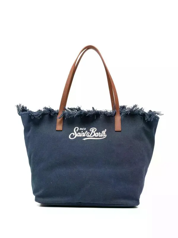 MC2 SAINT BARTH Frayed Tote Bag - Blue