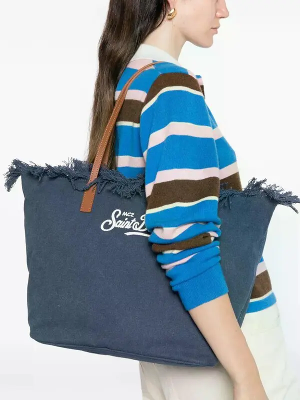 MC2 SAINT BARTH Frayed Tote Bag - Blue