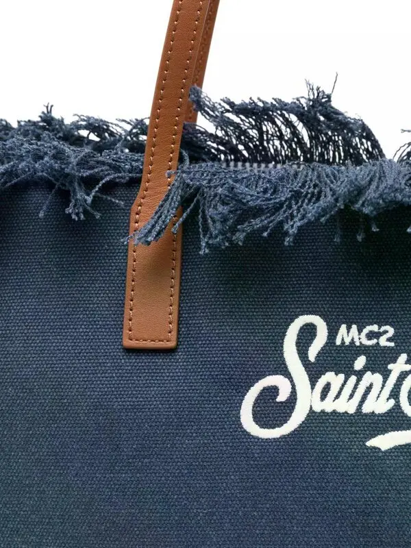 MC2 SAINT BARTH Frayed Tote Bag - Blue