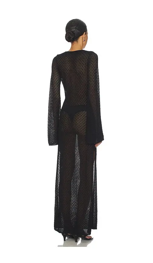 Bardot Bryn Crochet Maxi Dress - Black