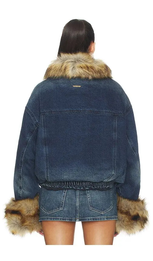 We11Done Faux Fur Trimmed Denim Jacket