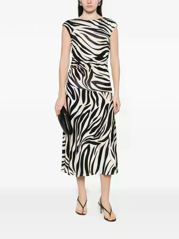 Marella Zebra-pattern Midi Dress