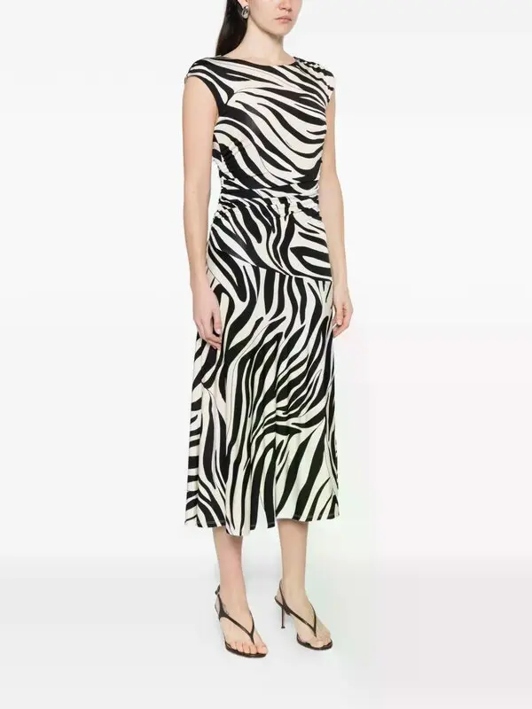 Marella Zebra-pattern Midi Dress