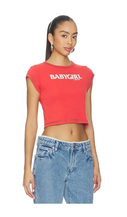 Abrand Denim Babygirl Rib Cropped Tee