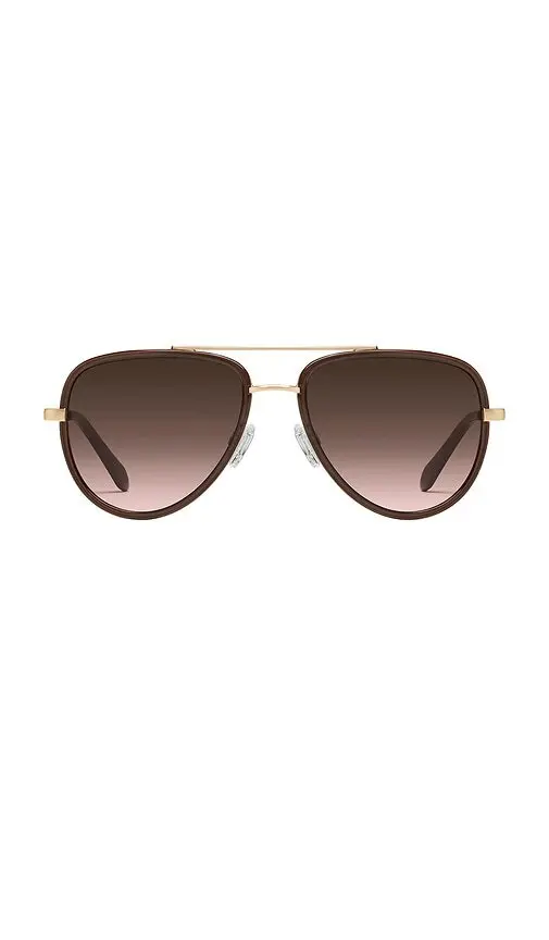 Quay In Medium Sunglasses - Dark Brown & Brown Rose