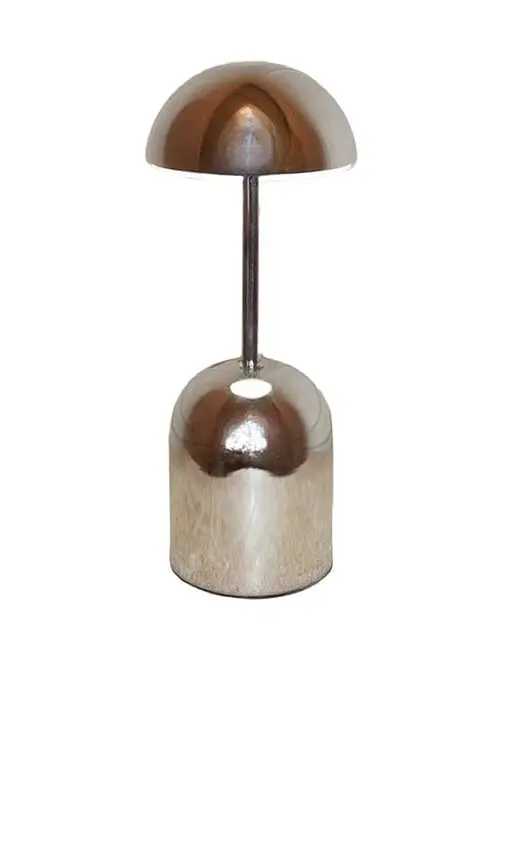 HUEGAH HOME Edie Cordless Lamp In Metallic Silver - N,a