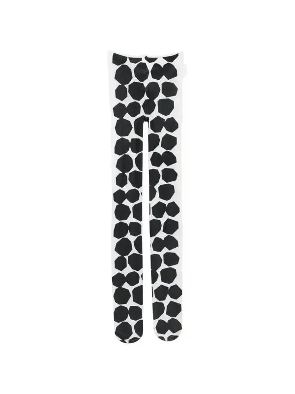 Issey Miyake 2000s Geometric Pattern Leggings - White