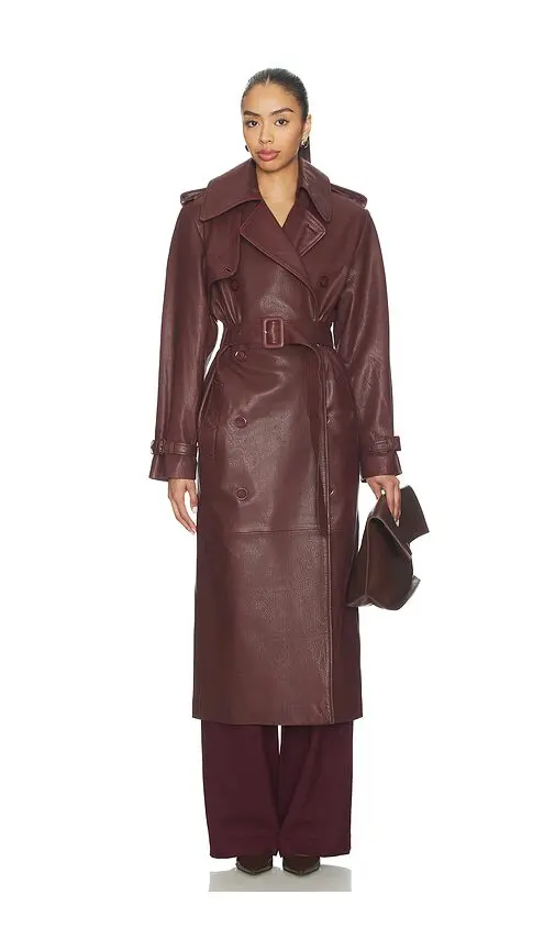 MANOKHI Melissa Trench Coat - Burgundy