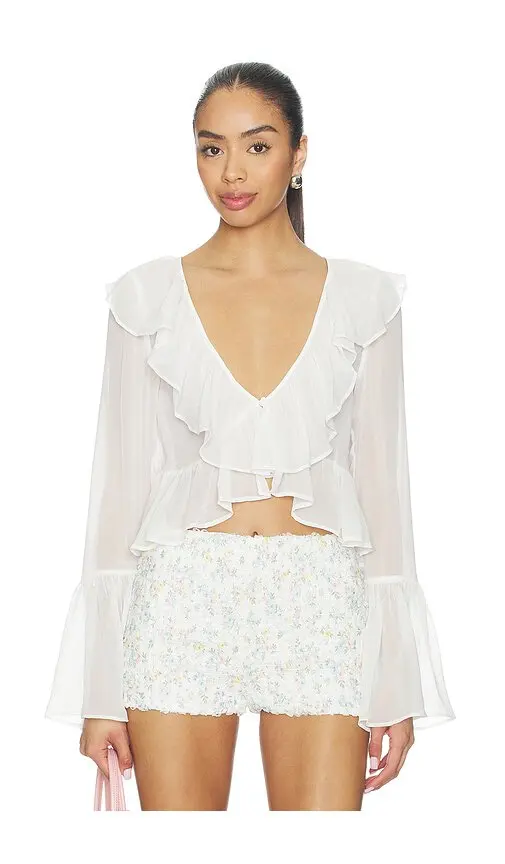 For Love & Lemons Lila Flare Top