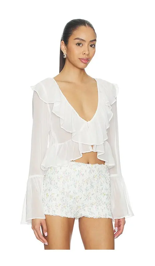 For Love & Lemons Lila Flare Top