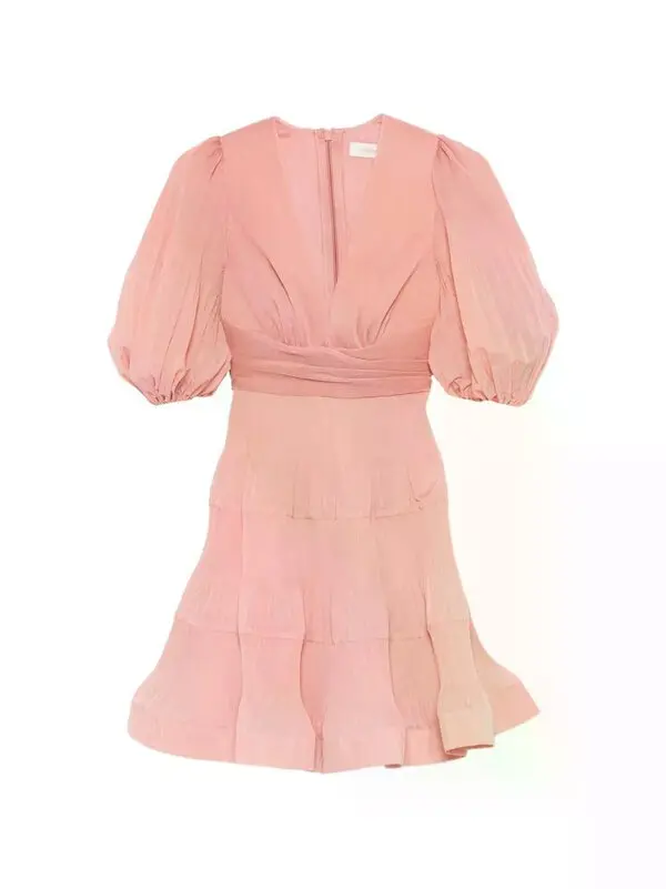 Zimmermann Pleated V-neck Mini Dress