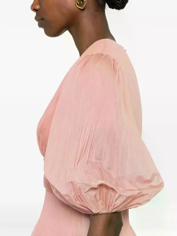 Zimmermann Pleated V-neck Mini Dress