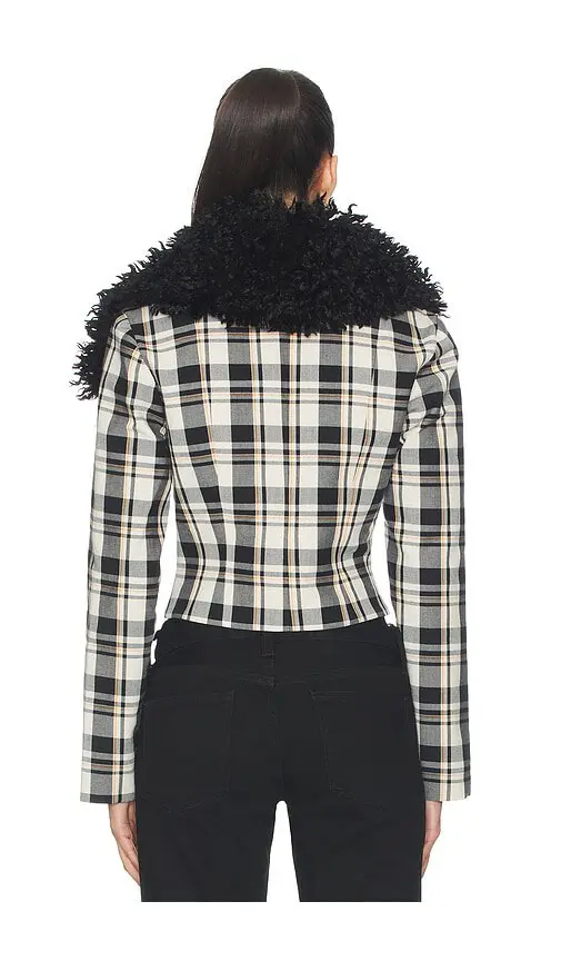 Lado Bokuchava Moriyama Cropped Jacket - Checked Black