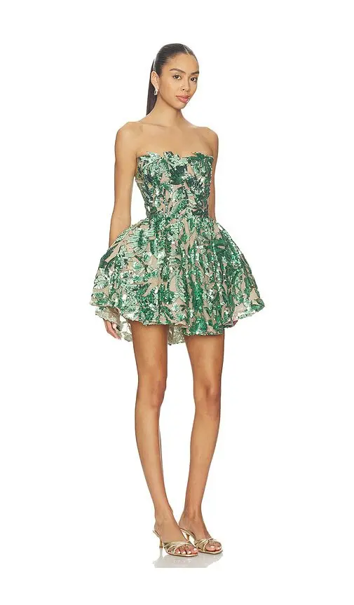 BRONX BANCO Bronx And Banco Chloe Pailette Strapless Mini Dress