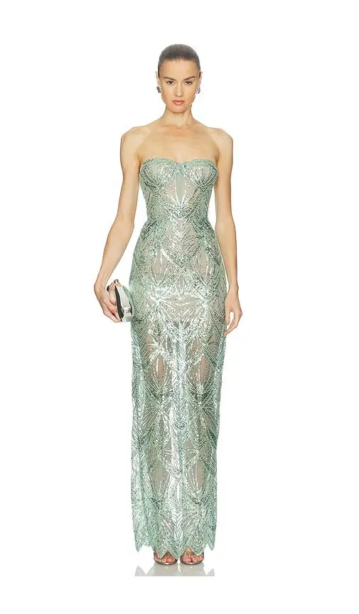 BRONX BANCO Bronx And Banco Giselle Sequin Embellished Maxi Dress