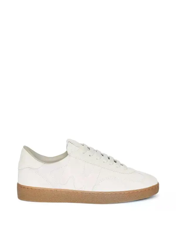 MSGM Suede Sneakers With Logo Detail - Neutrals