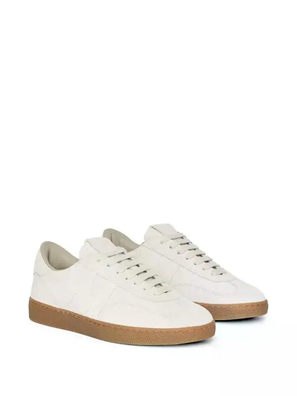 MSGM Suede Sneakers With Logo Detail - Neutrals