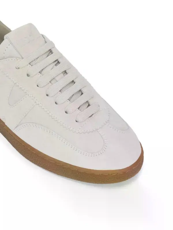 MSGM Suede Sneakers With Logo Detail - Neutrals