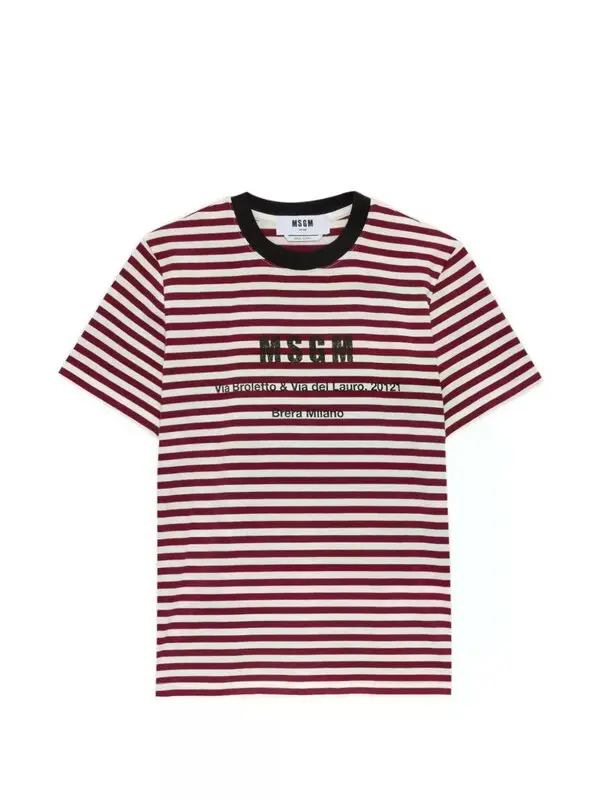 MSGM Striped Crew Neck T-shirt