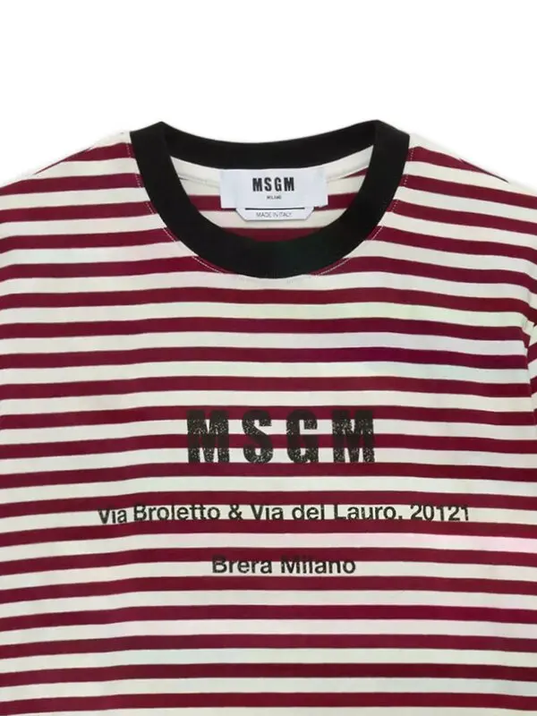 MSGM Striped Crew Neck T-shirt