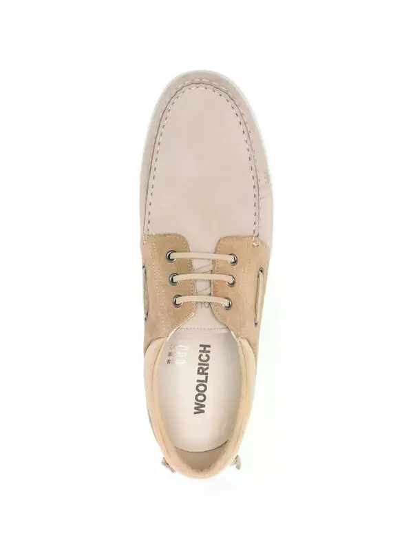 Woolrich Almond Toe Lace-up Boat Shoes - Neutrals