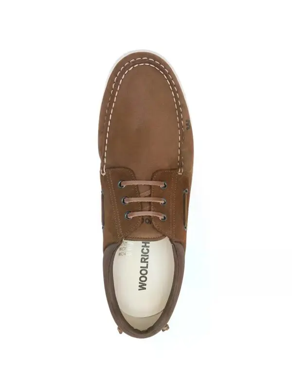 Woolrich Boat Shoes With Contrast Stitching - Brown