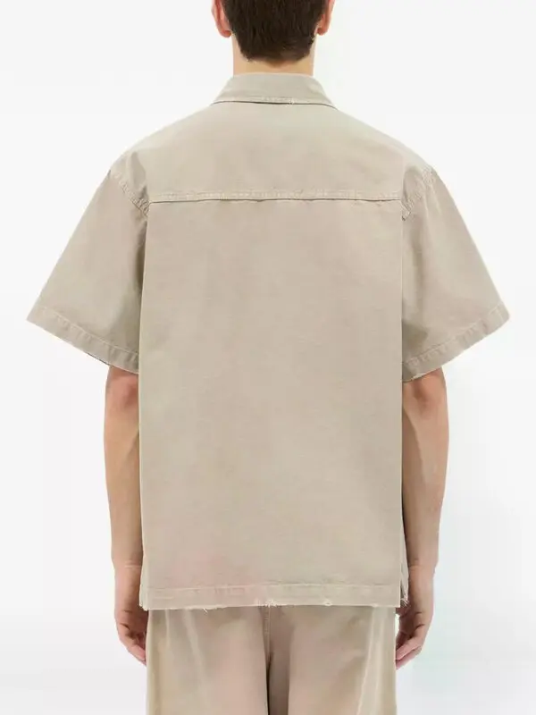 MSGM Embroidered Pocket Shirt - Neutrals