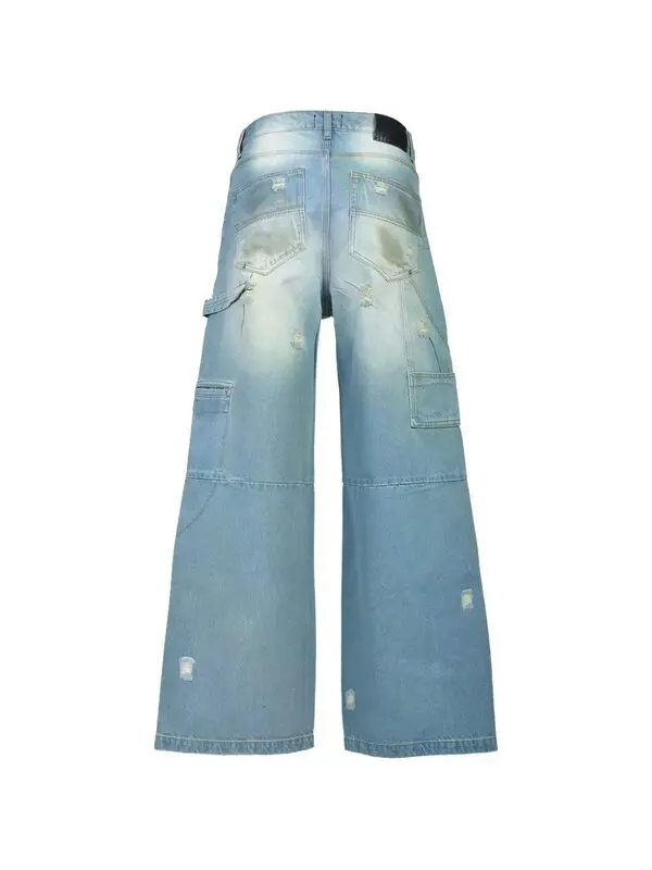 BREATH Distressed Wide-leg Jeans