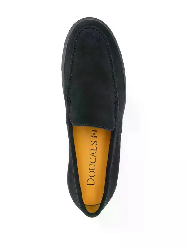 DOUCAL'S Round-toe Suede Loafers