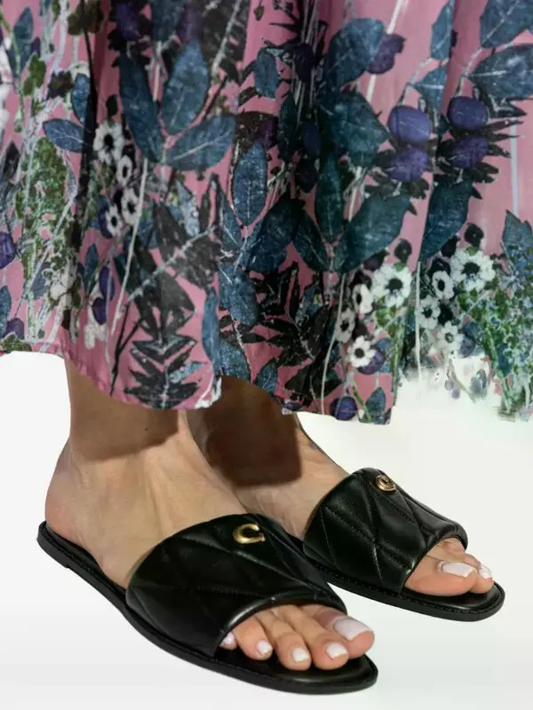 COACH Holly Quilted Logo Sandals