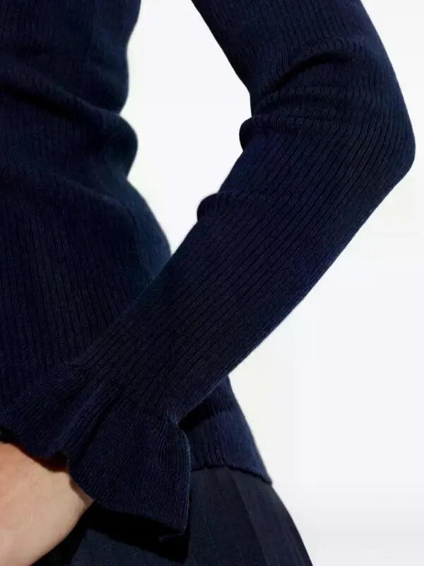 Michael Kors Ruffled V-neck Sweater