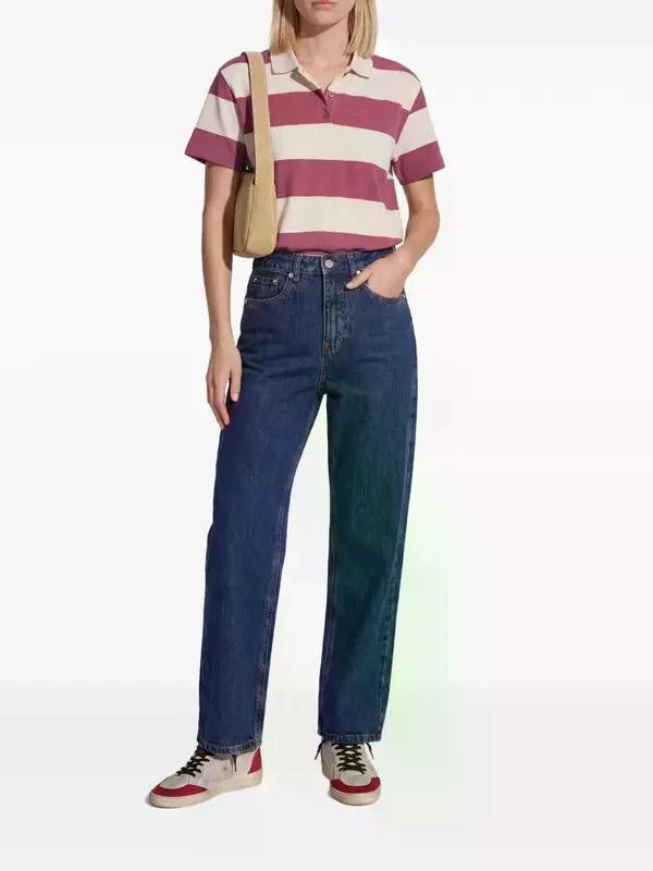 Munthe Striped Polo Top - Pink