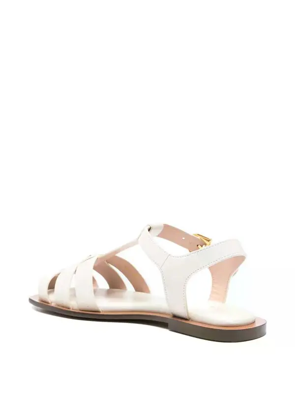 COCCINELLE Strappy Leather Sandals With Buckle Fastening