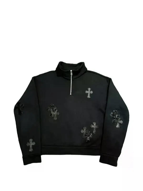 Chrome Hearts Cross-patch Quarter-zip Sweater