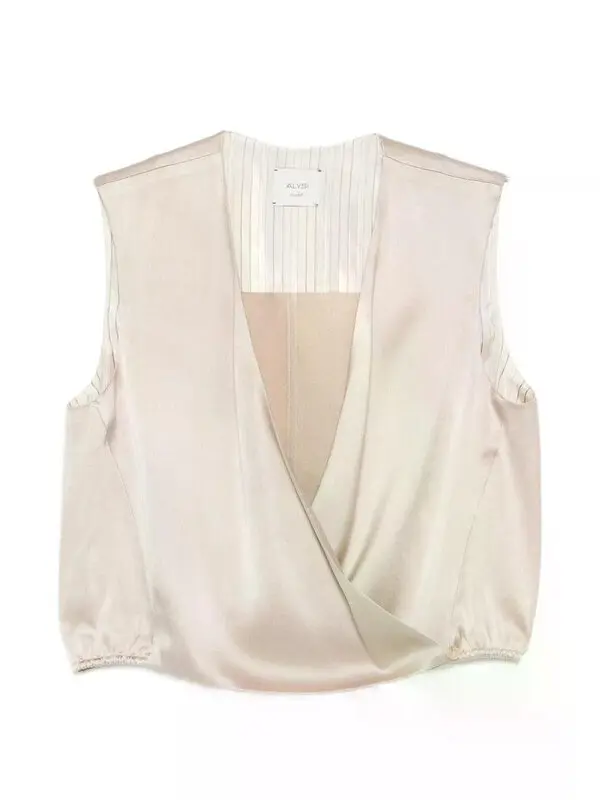 ALYSI Crossover Crop Top - Neutrals