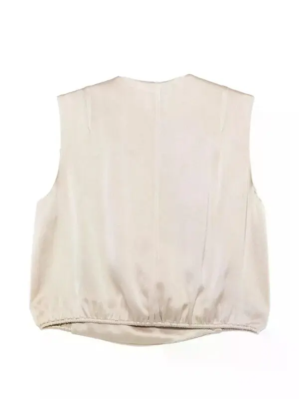 ALYSI Crossover Crop Top - Neutrals