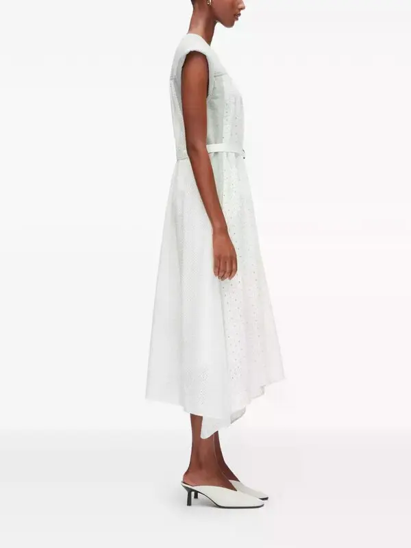 3.1 Phillip Lim Terry Eyelet Belted Midi Dress
