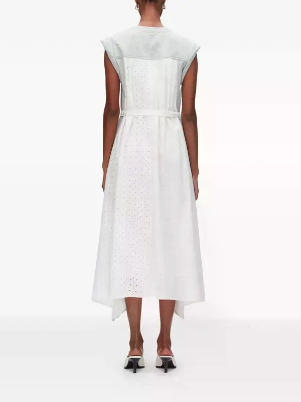 3.1 Phillip Lim Terry Eyelet Belted Midi Dress