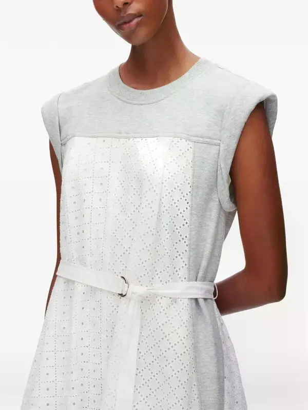 3.1 Phillip Lim Terry Eyelet Belted Midi Dress
