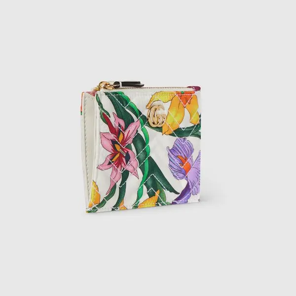 Gucci Gg Marmont Zip Key Pouch - White