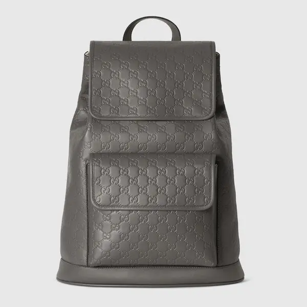 Gucci Gg Emblem Medium Backpack - Grey