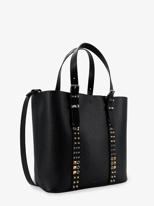 Valentino Garavani Leather Shoulder Bag With Studs - Black